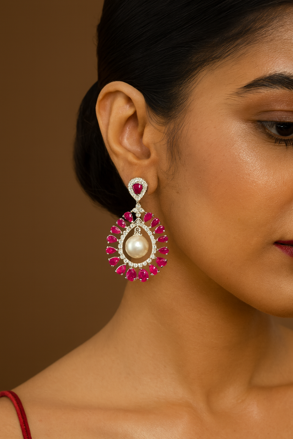 Pearl Kiss Red drops – Just Love Fine Jewellery